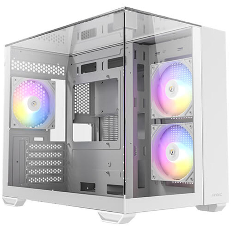 Antec CX600M Trio ARGB Mini Tower Gaming Case, White, Tempered Glass P ...